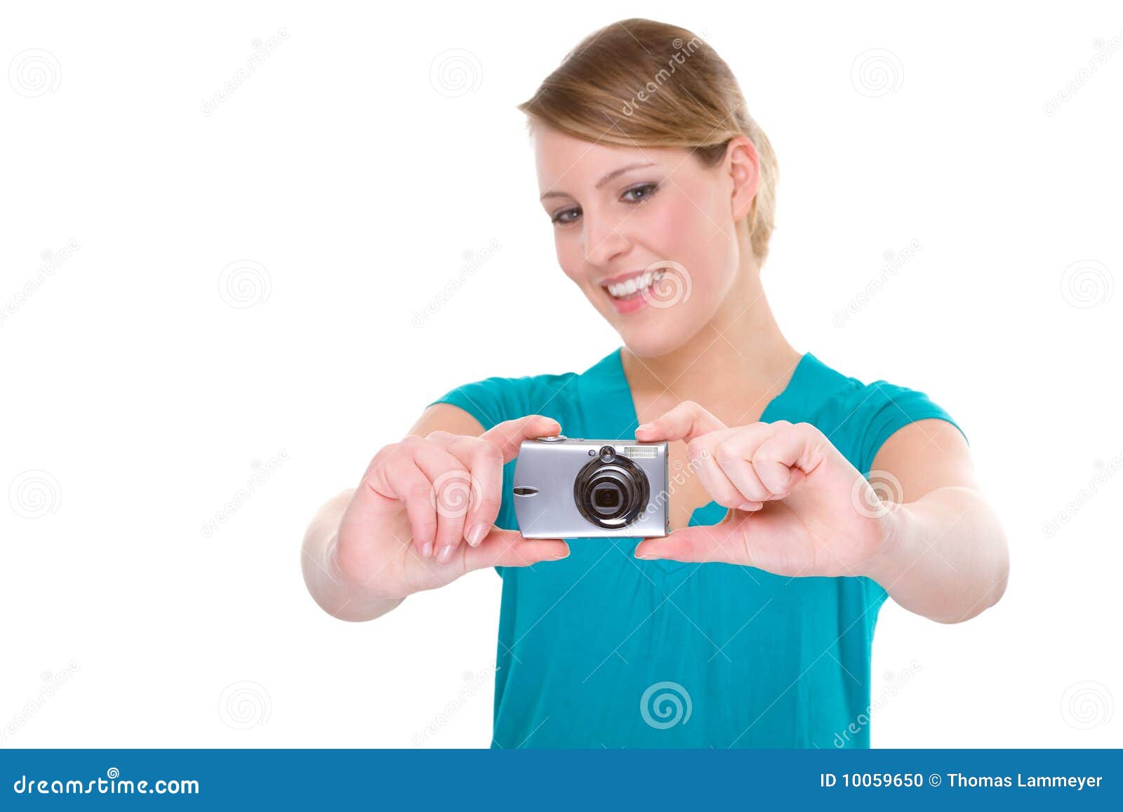 Woman with Digital Camera stock photo. Image of good - 10059650