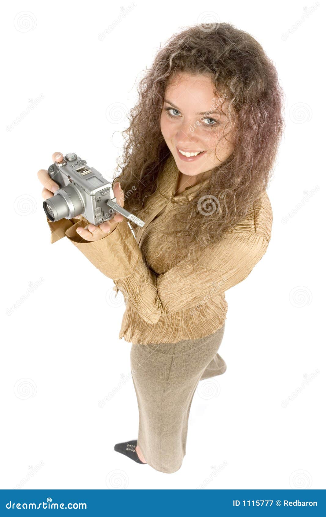 Woman with digital camera stock image. Image of personage - 1115777