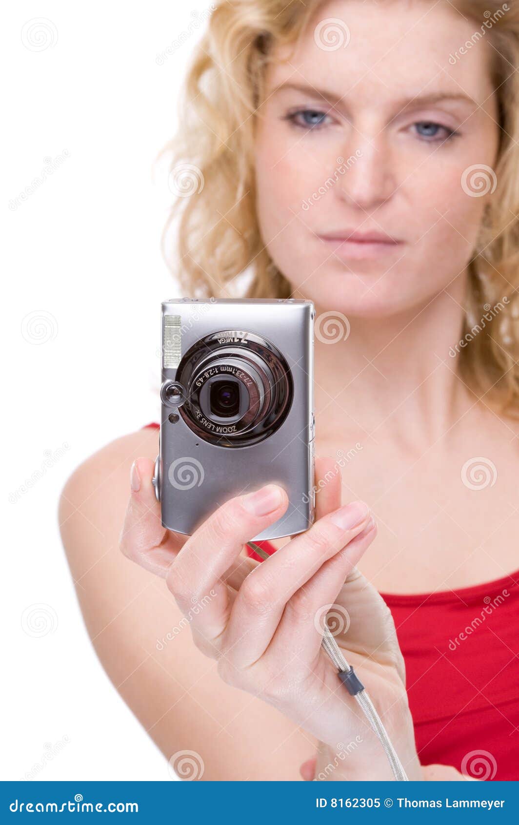 Woman with digital camera stock image. Image of female - 8162305