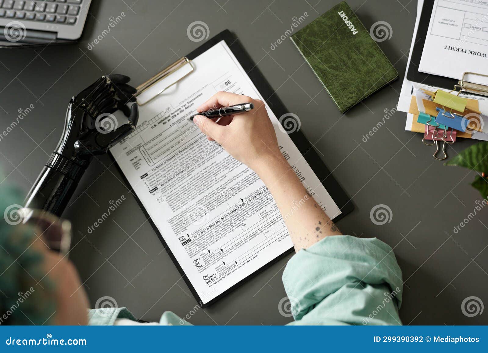 Woman with Disability Filing Documents Stock Photo - Image of worker ...