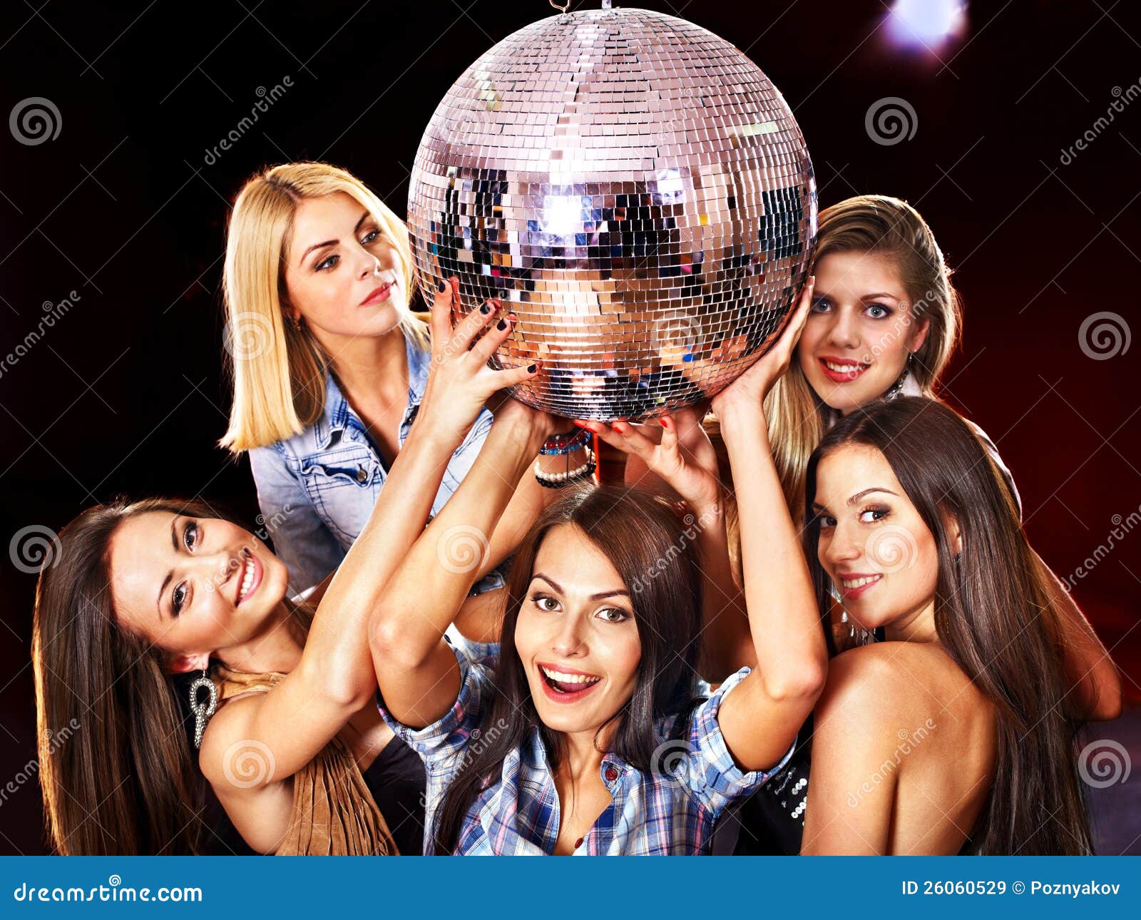 Woman on Disco in Night Club. Stock Image - Image of party, disco: 26060529