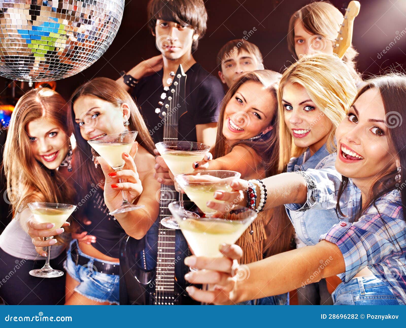 Woman on Disco in Night Club. Stock Photo - Image of group, clubbing ...