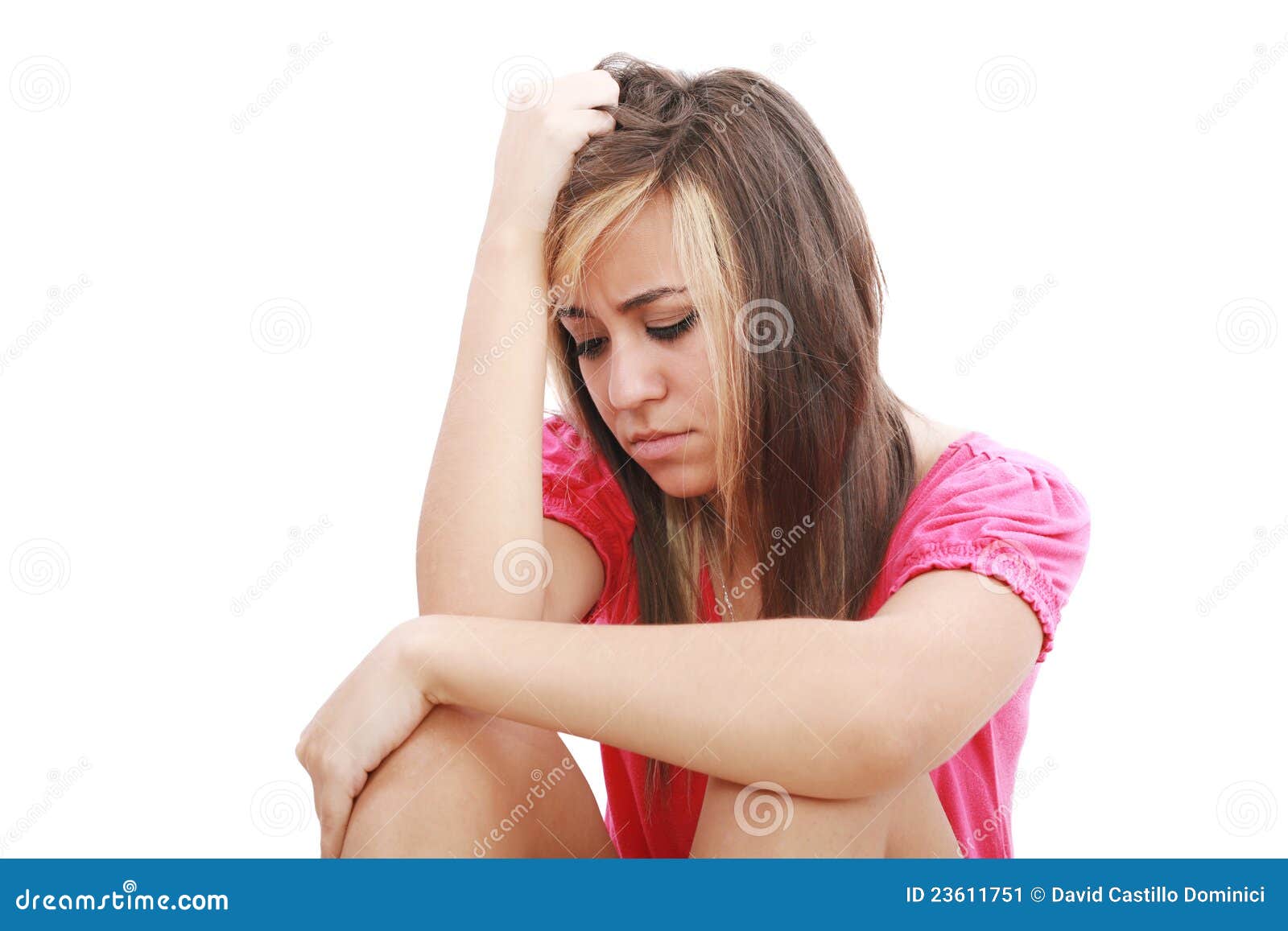 Woman in discomfort stock image. Image of frustration - 23611751
