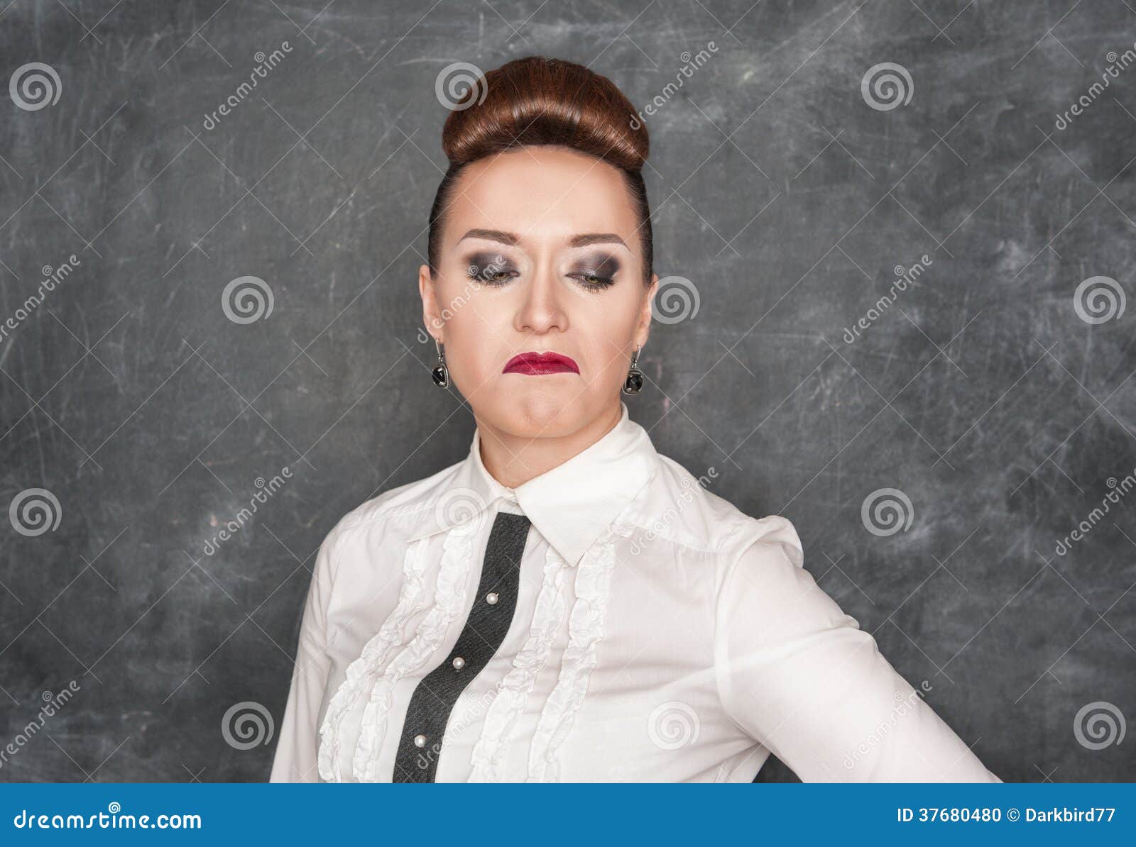 Woman with a Disgust Expression Stock Photo - Image of desk, fear: 37680480