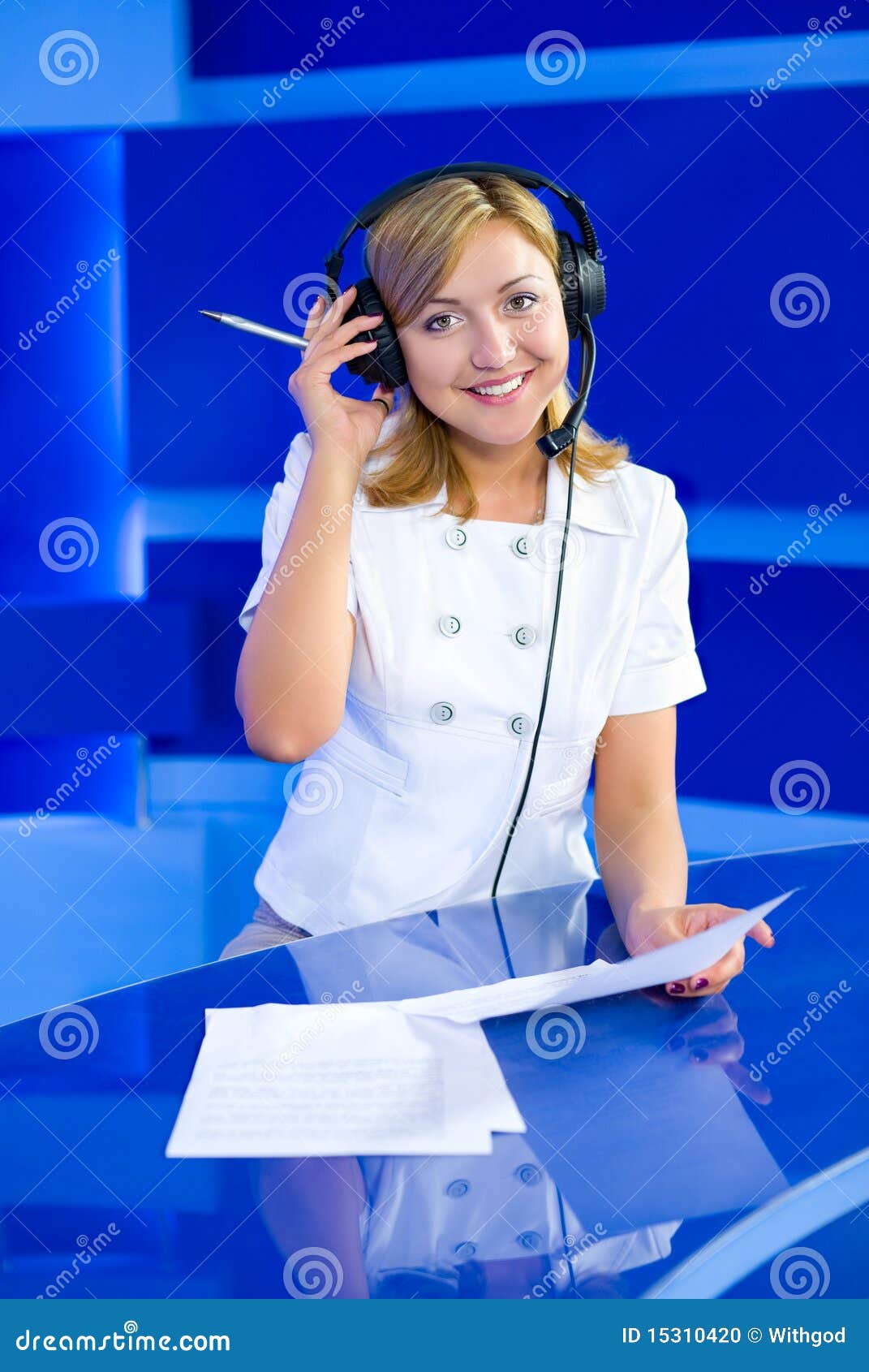 Woman dispatcher stock photo. Image of indoors, female - 15310420
