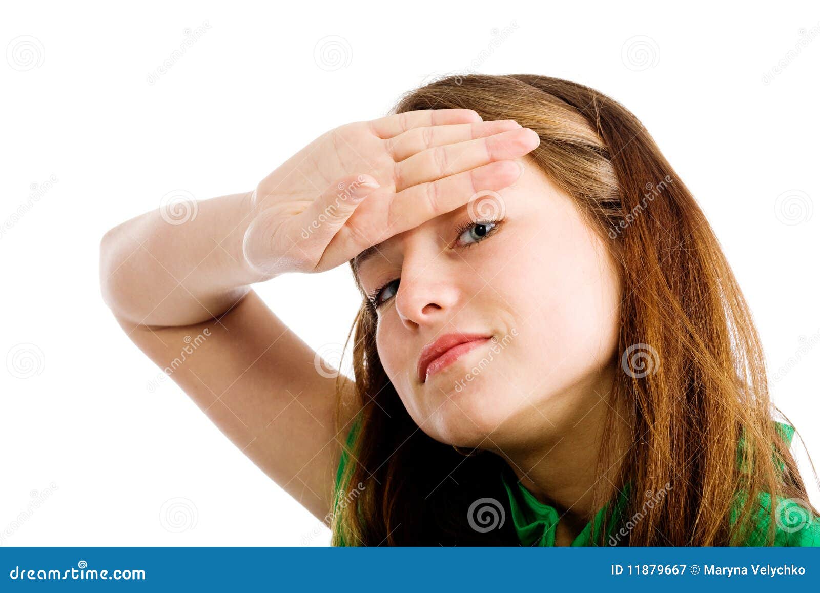 Woman displaying weariness stock image. Image of conversation - 11879667
