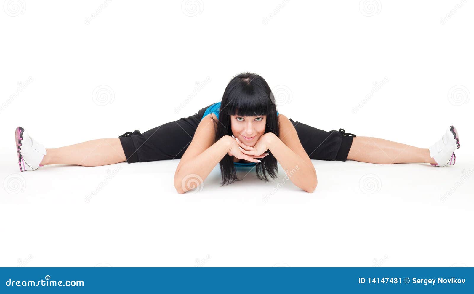 Woman do the splits stock image. Image of gymnastics - 14147481