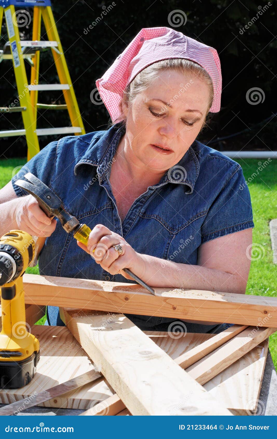 Woman Do it Yourself Project Stock Photo - Image of boomer, ruler: 21233464
