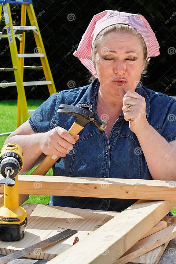 Woman Do it Yourself Project Stock Photo - Image of cordless, precision ...