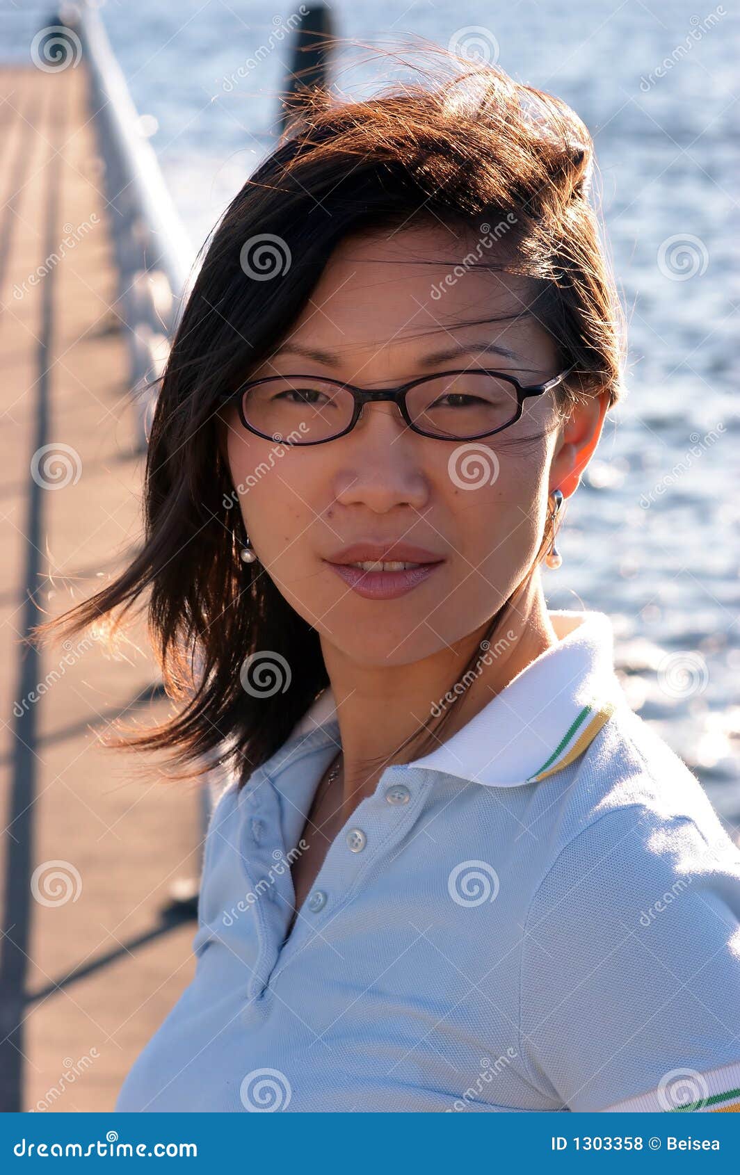 Woman on the dock stock photo. Image of woman, attractive - 1303358