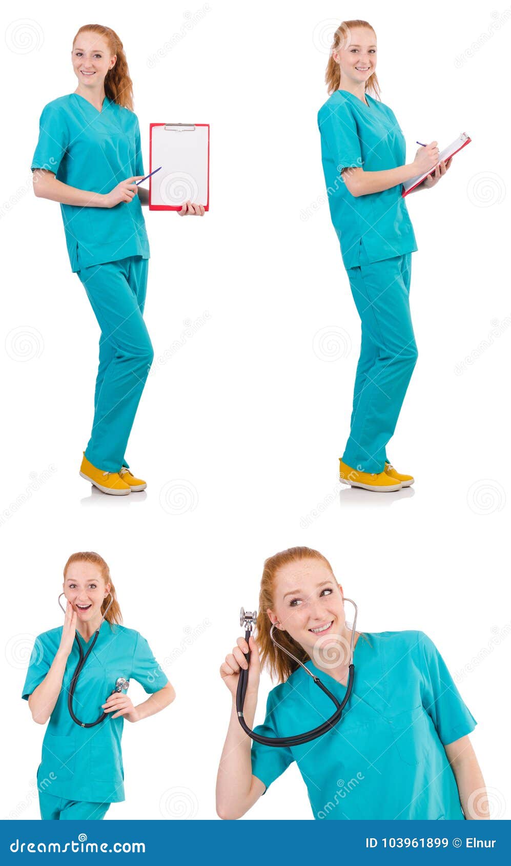 The Woman-doctor with Binder Isolated on White Stock Image - Image of ...