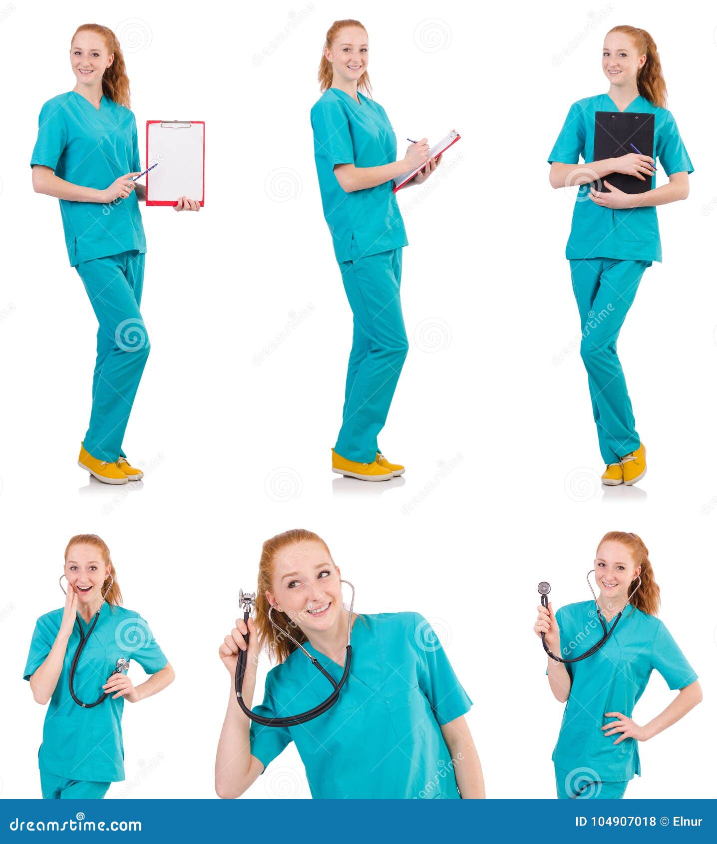 The Woman-doctor with Binder Isolated on White Stock Photo - Image of ...