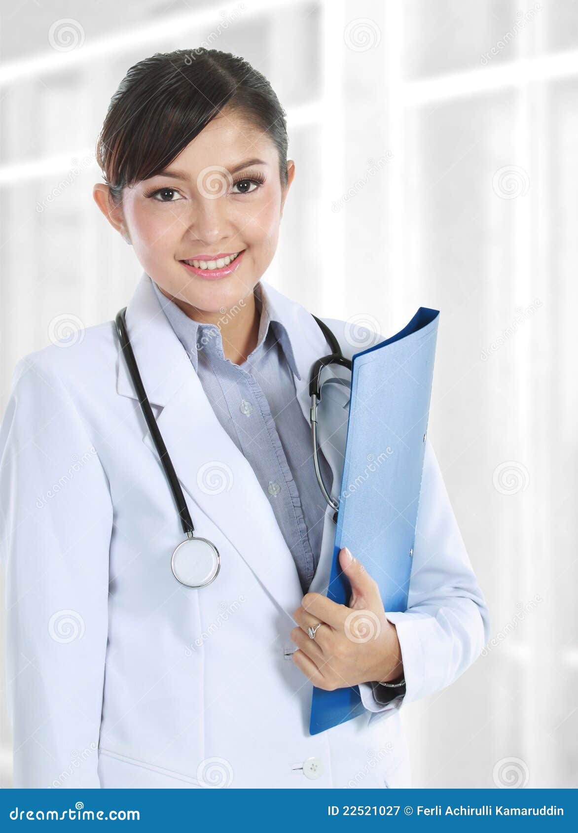 Woman Doctor with Documents Stock Image - Image of practitioner, smile ...