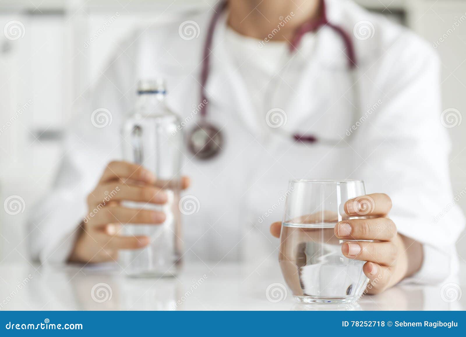Woman Doctor with Drinking Water Stock Photo - Image of doctor, care ...