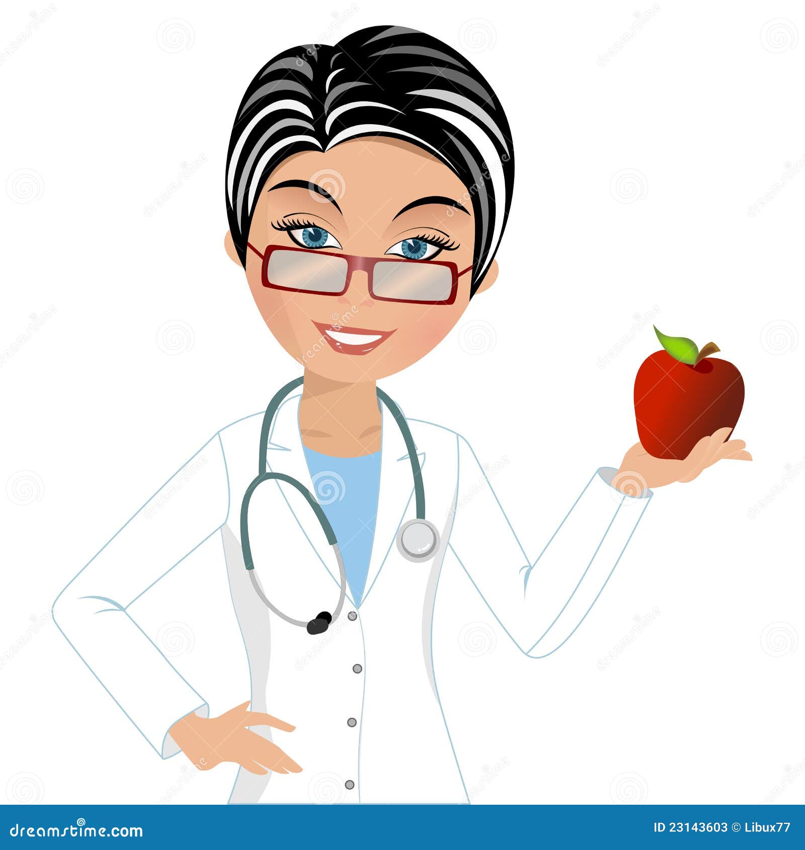 Woman Doctor Holding Apple Stock Illustrations – 68 Woman Doctor ...