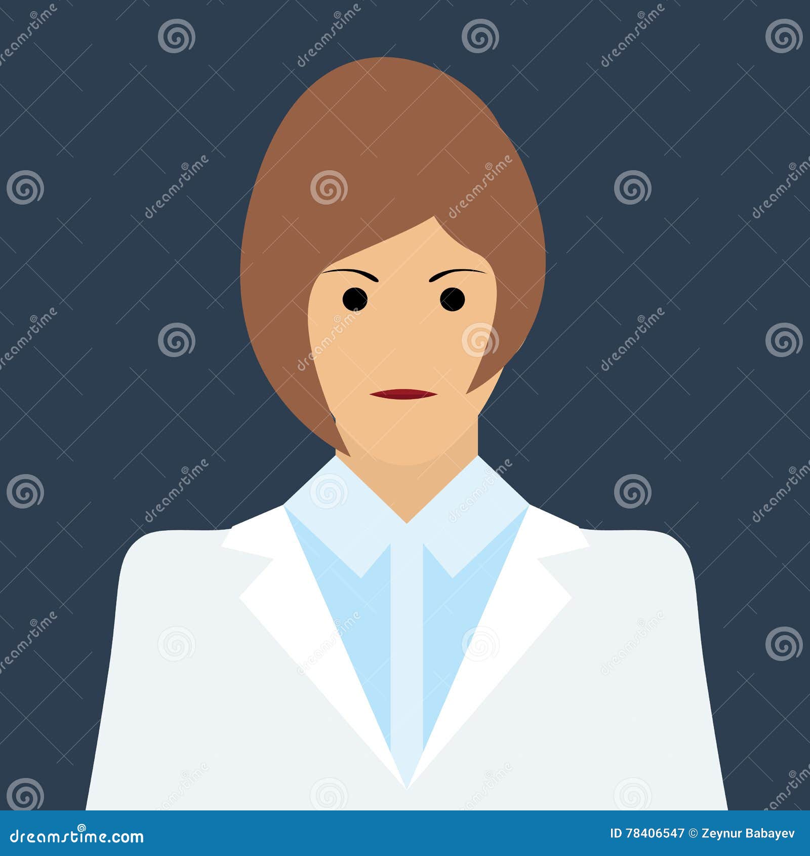 Woman Doctor Icon. Flat Vector Stock Vector - Illustration of ...