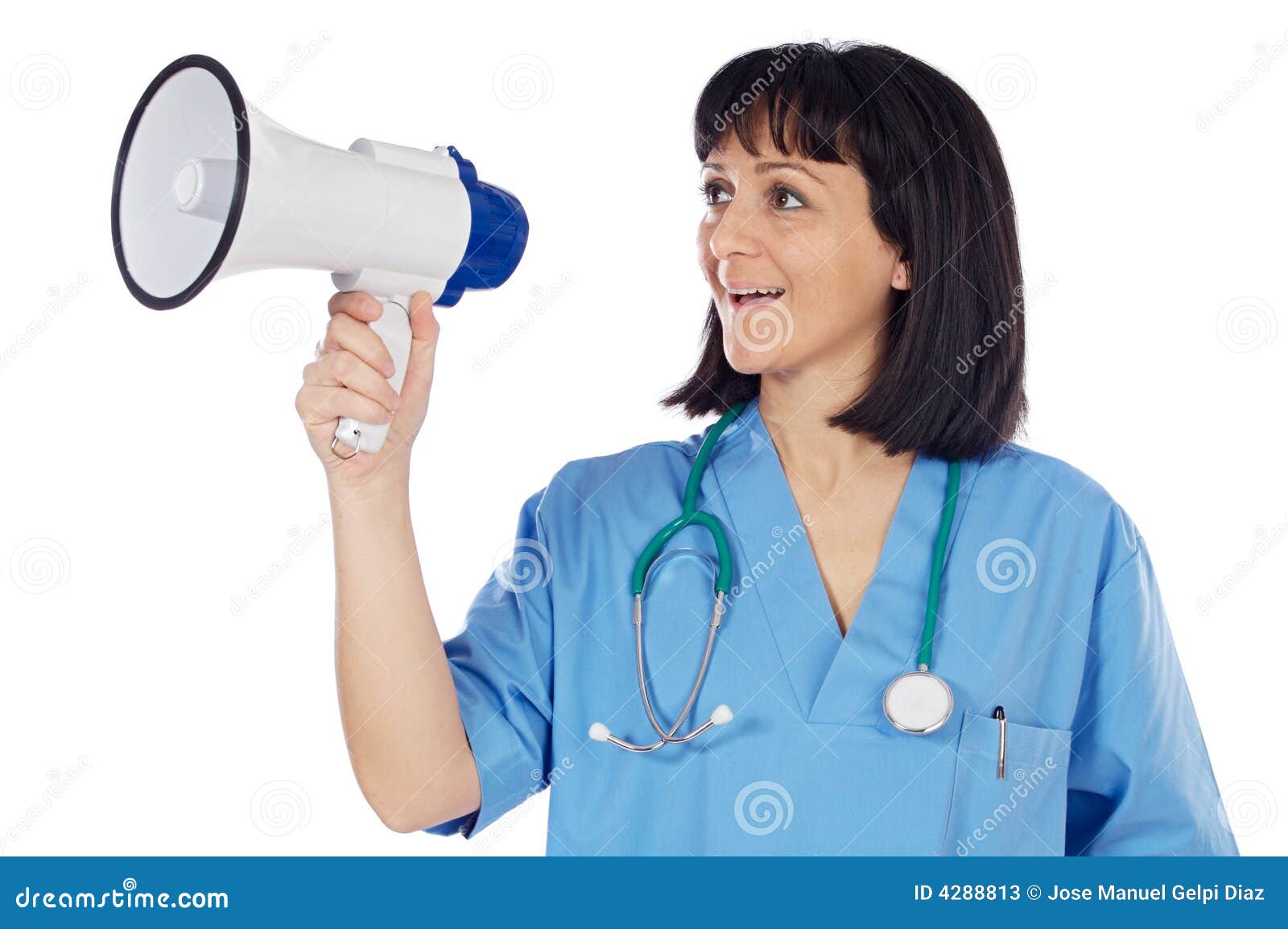 Woman Doctor with Megaphone Stock Image - Image of medical, amplify ...