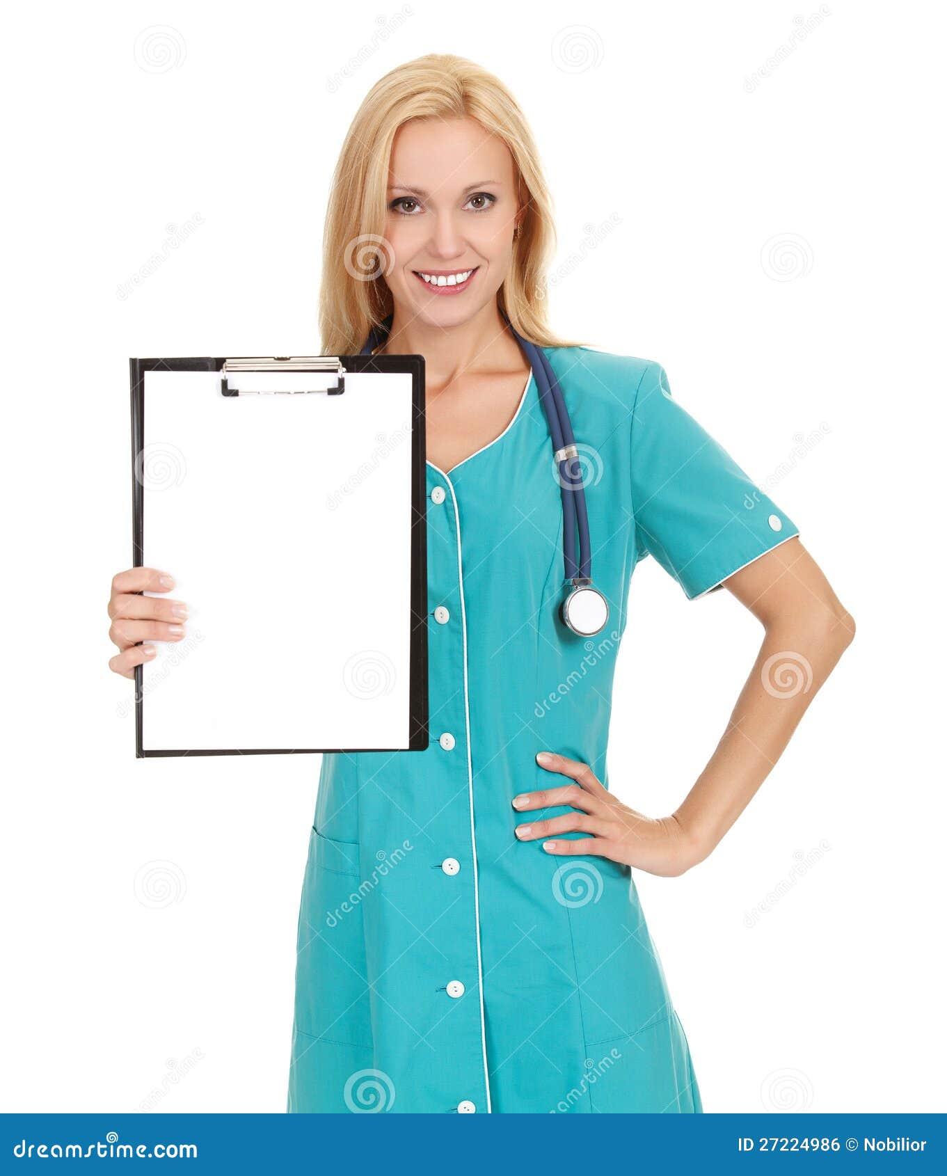Woman Doctor Showing Clipboard Stock Photo - Image of message, doctor ...