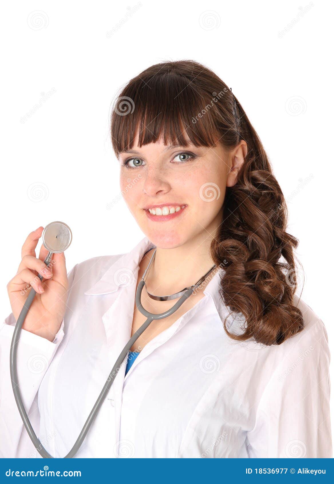 Woman Doctor Smiling with a Stethoscope Stock Image - Image of ...