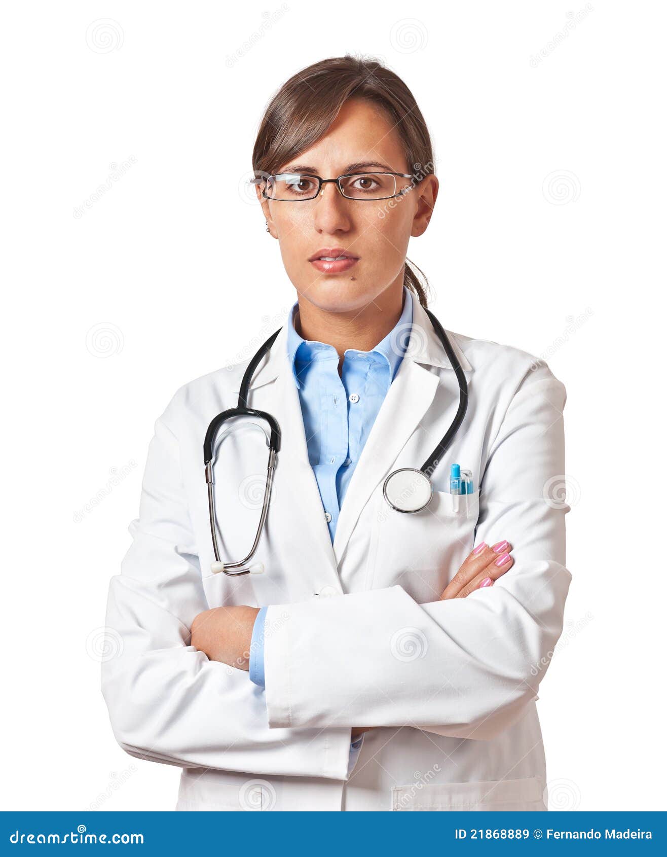 Woman Doctor Standing in Lab Coat Stock Image - Image of medicine ...