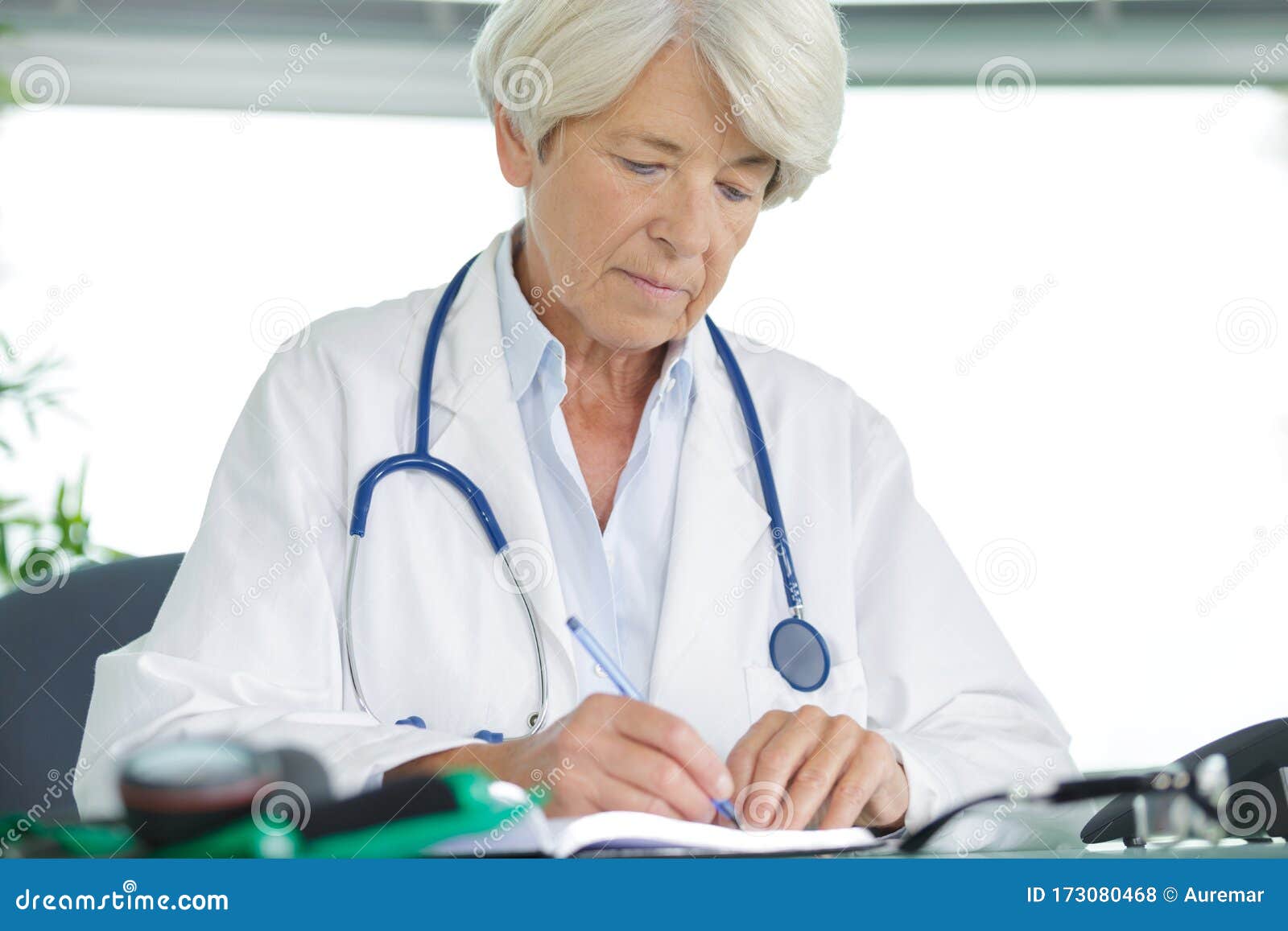 Woman Doctor Take Note on Notebook Stock Photo - Image of adultsonly ...