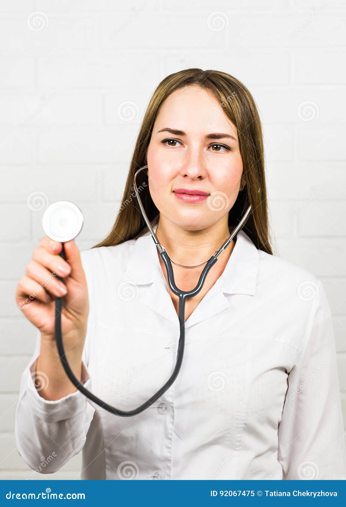 Woman Doctor Using Stethoscope Stock Image - Image of healthcare ...