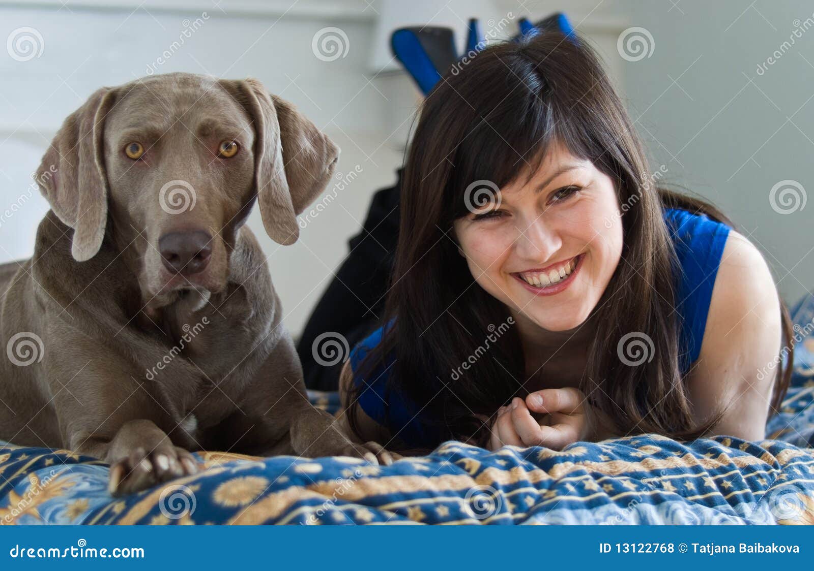 Woman with dog stock photo. Image of animal, love, canine - 13122768