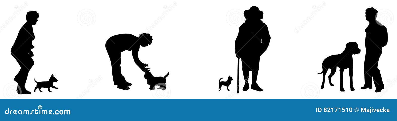 Woman and dog stock vector. Illustration of vector, white - 82171510