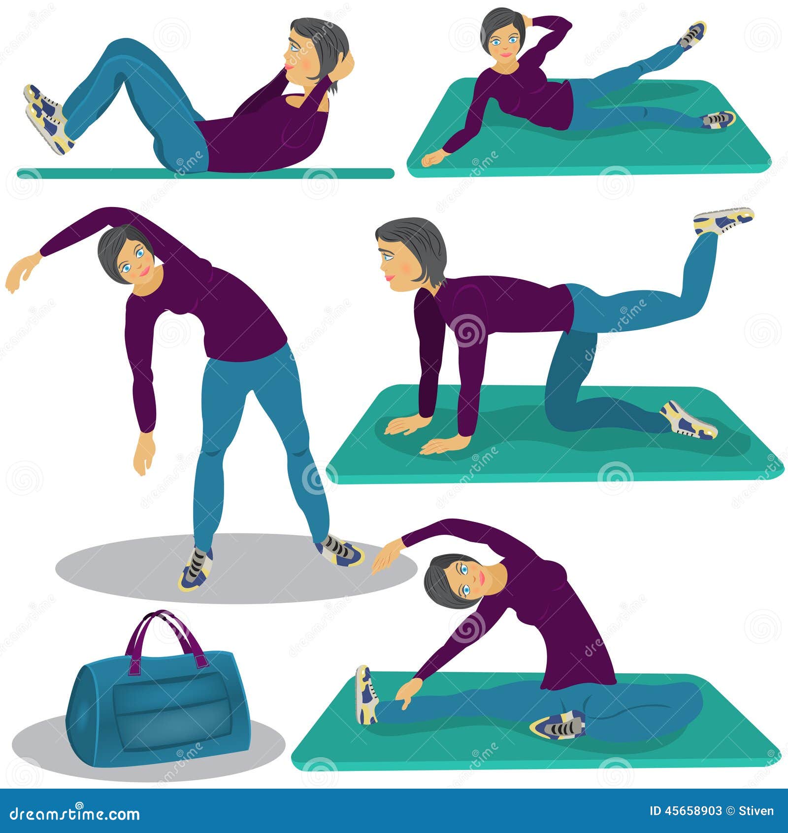 Woman doing aerobics stock vector. Illustration of spirit - 45658903