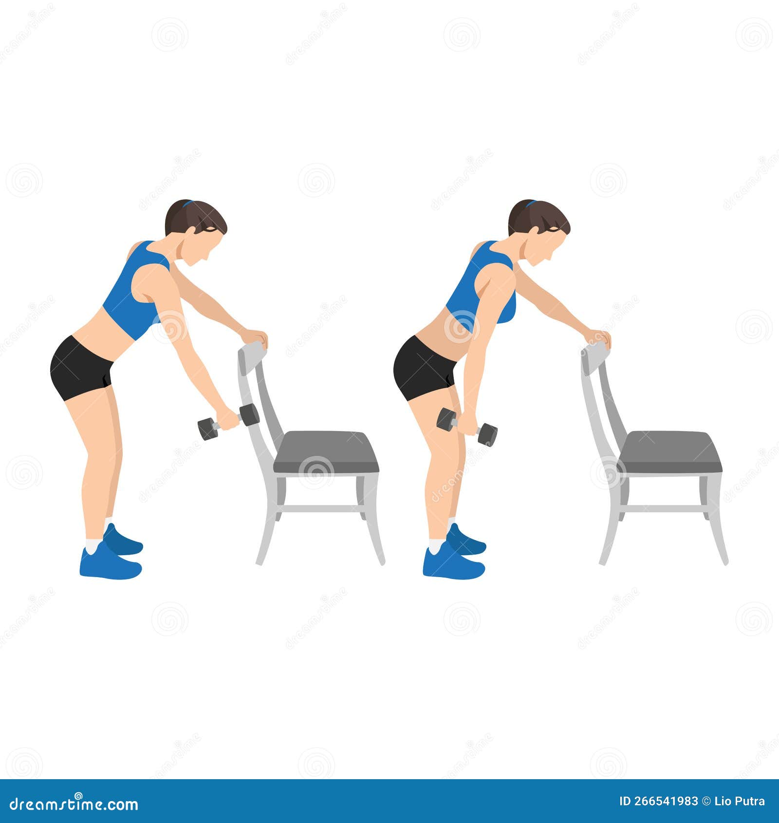 Woman Doing Bent Over Dumbbell Shoulder Pendulums or Swings Stock ... Woman Doing Bent Over Dumbbell Shoulder Pendulums or Swings Stock ...