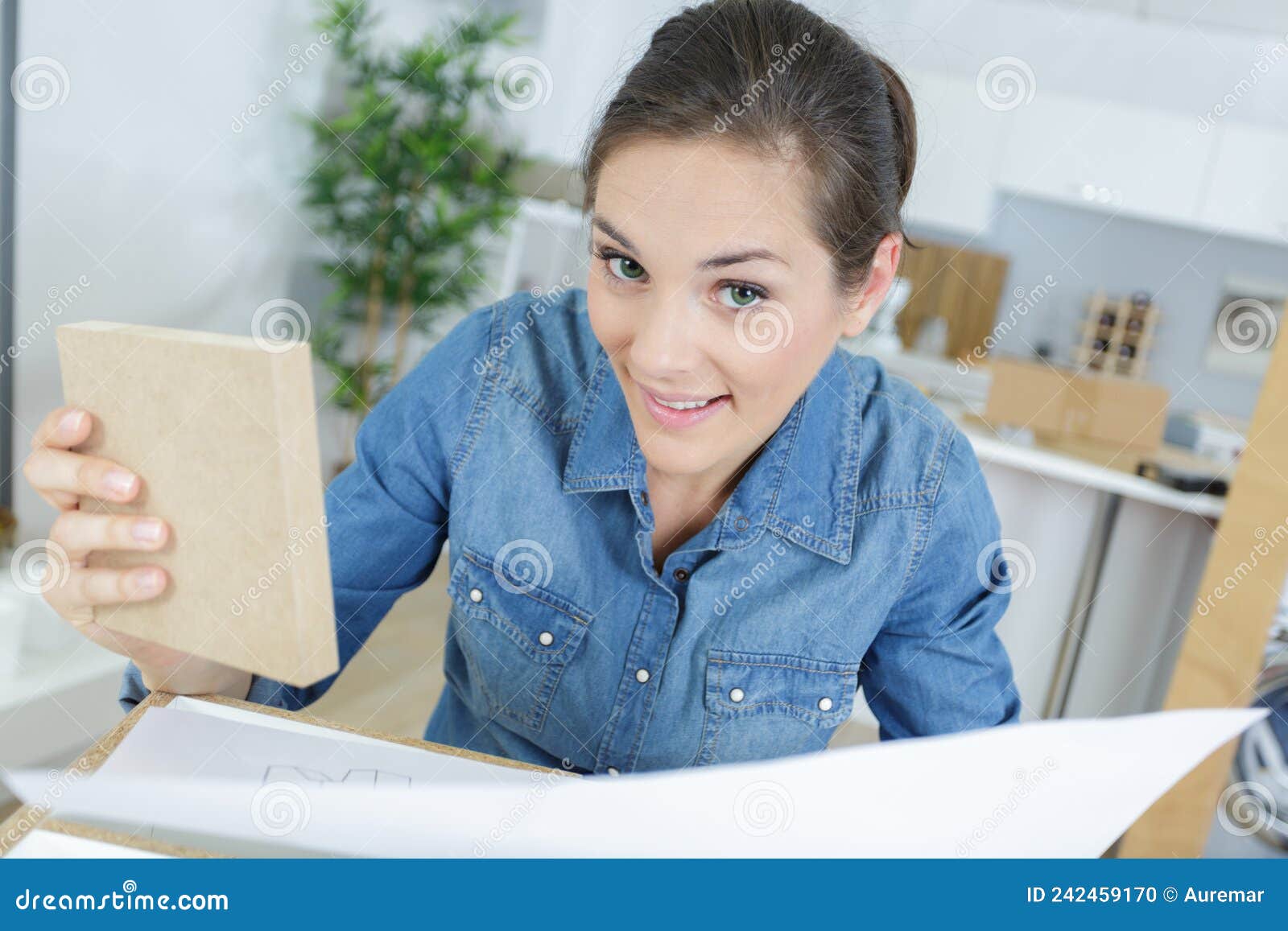 Woman Doing Carpentry at Home Stock Photo - Image of making, craft ...