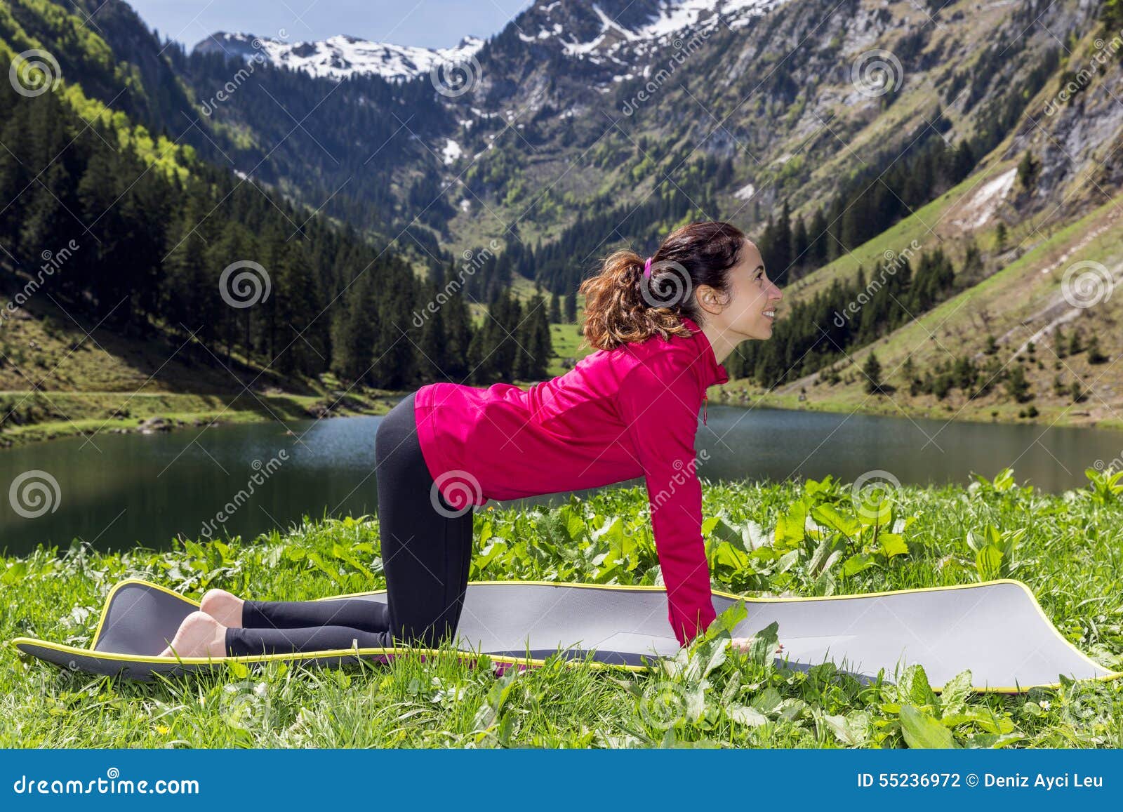 Woman Doing Cow Pose Outdoors Stock Photo - Image of activity, woman ...