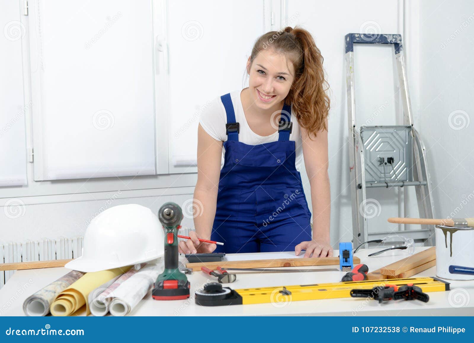 Woman Doing DIY Work at Home Stock Photo - Image of home, woman: 107232538
