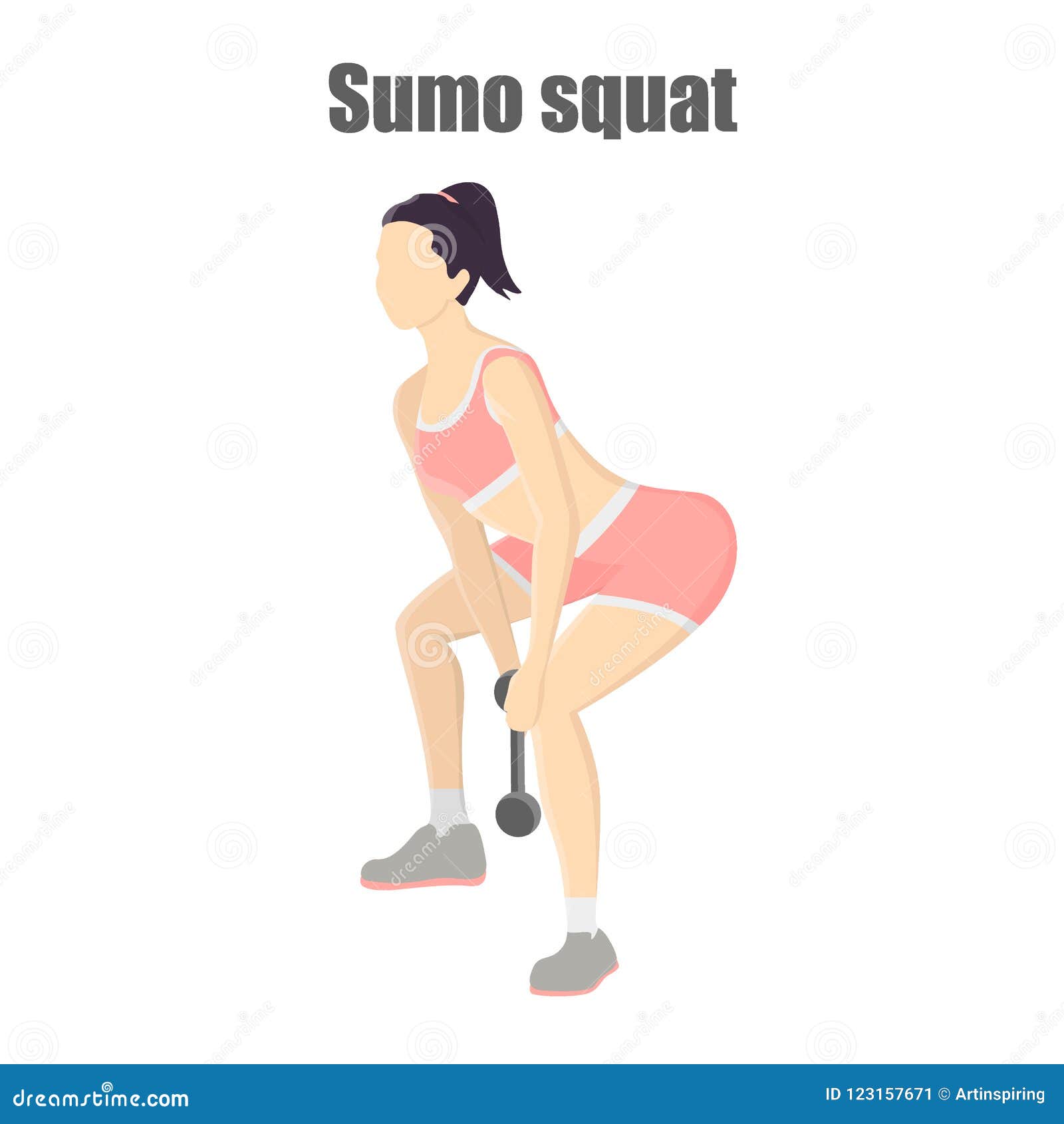 Woman Doing Dumbbell Swing Exercise Stock Vector Illustration Of Health Dumbbell 123157671
