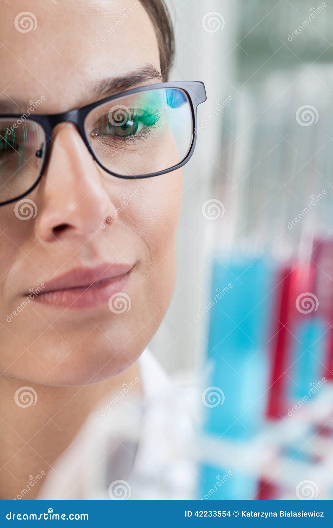 Woman Doing Experiment Using Test Tubes Stock Photo - Image of examine ...