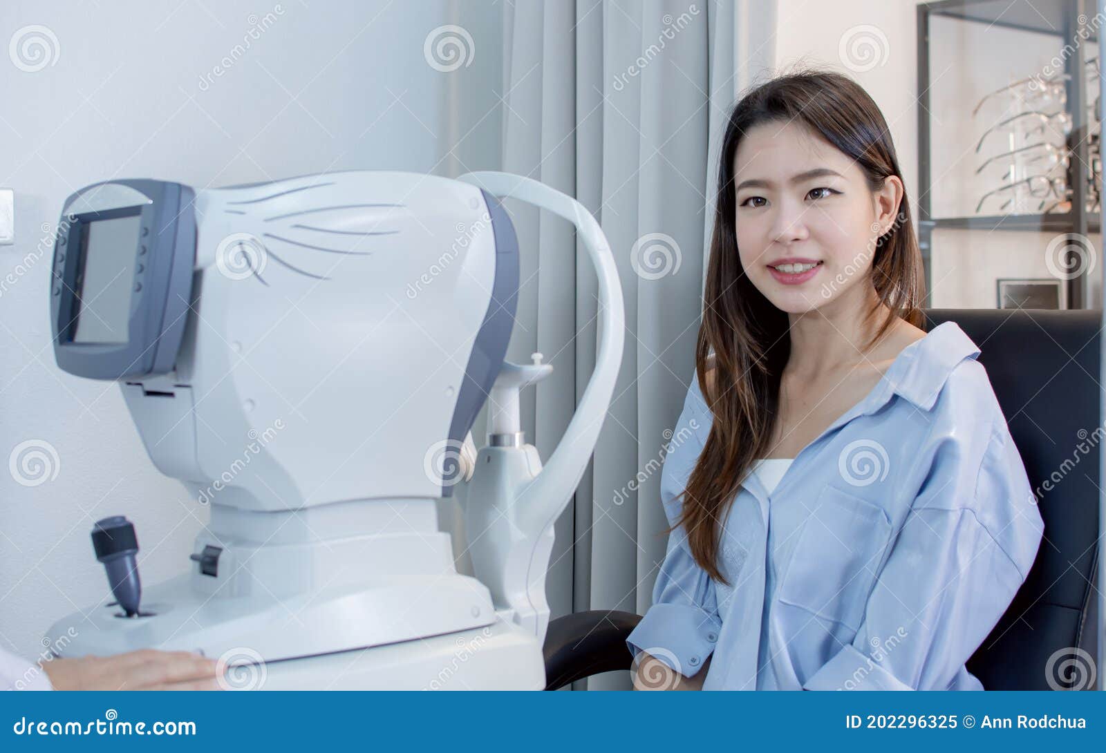 Woman Doing Eyes Test in Optical Lab Stock Image - Image of ...