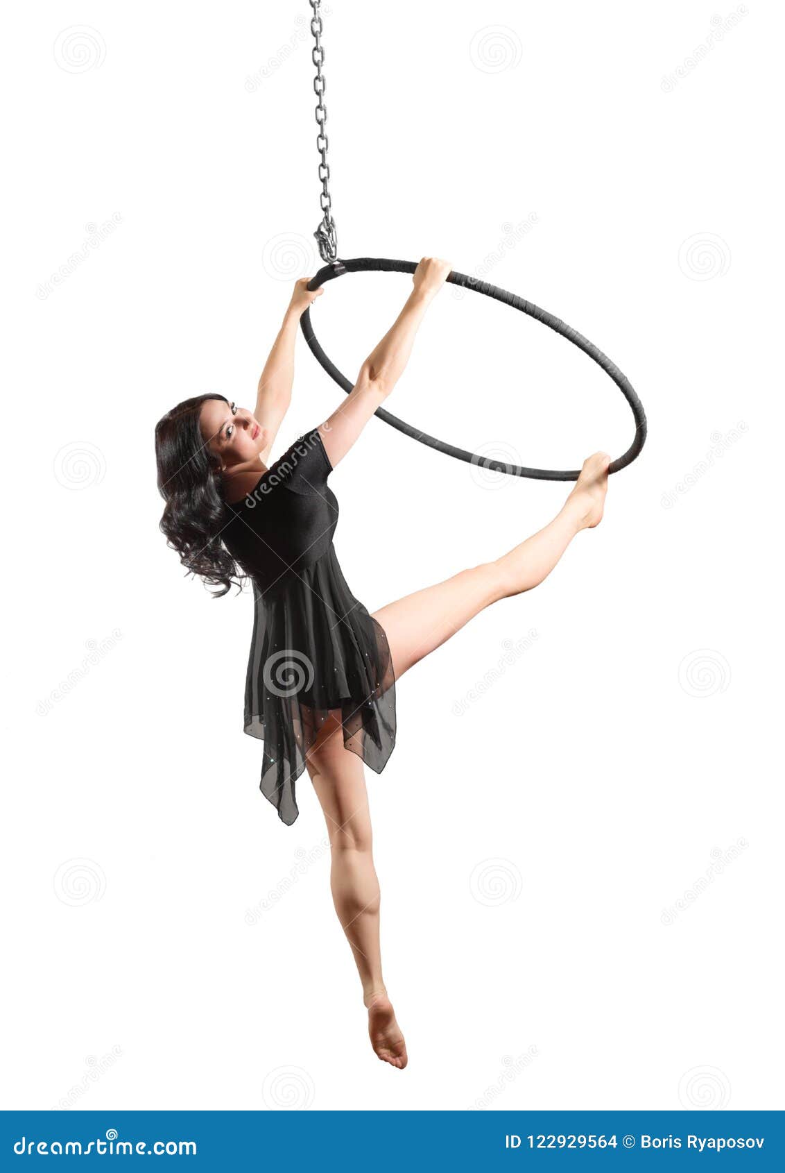 Woman Doing Gymnastic Exercises on the Hoop Stock Photo - Image of ...