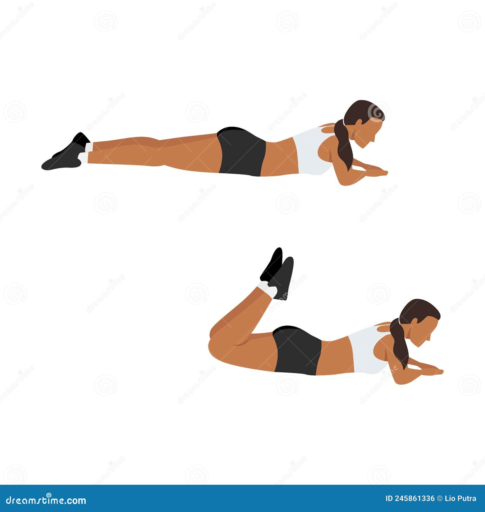 Man Doing Hamstring Stretch Hands On Floor. Flat Vector Illustration ...
