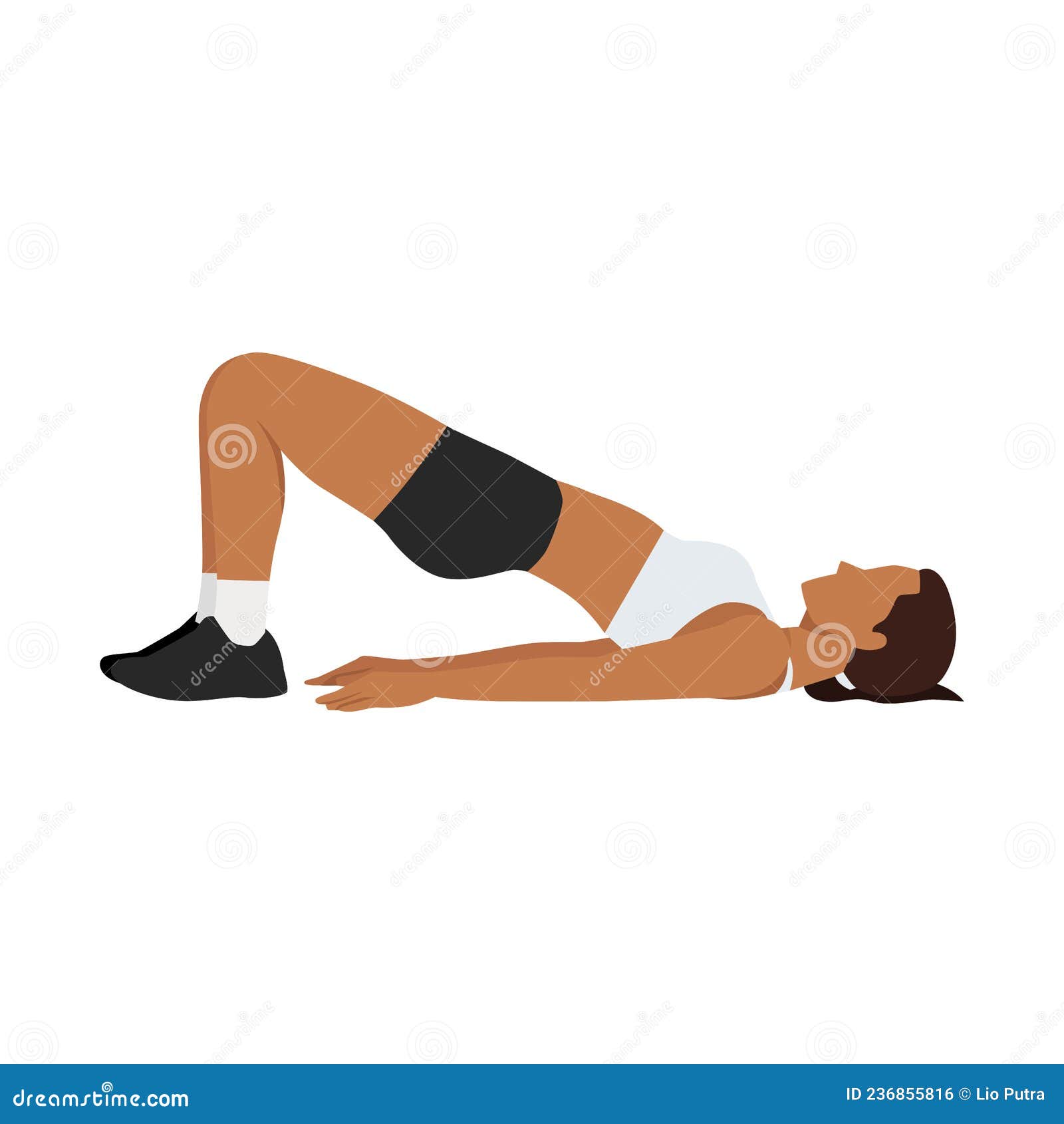 Woman Doing Hamstring Walkout Exercise. Flat Vector Royalty-Free ...