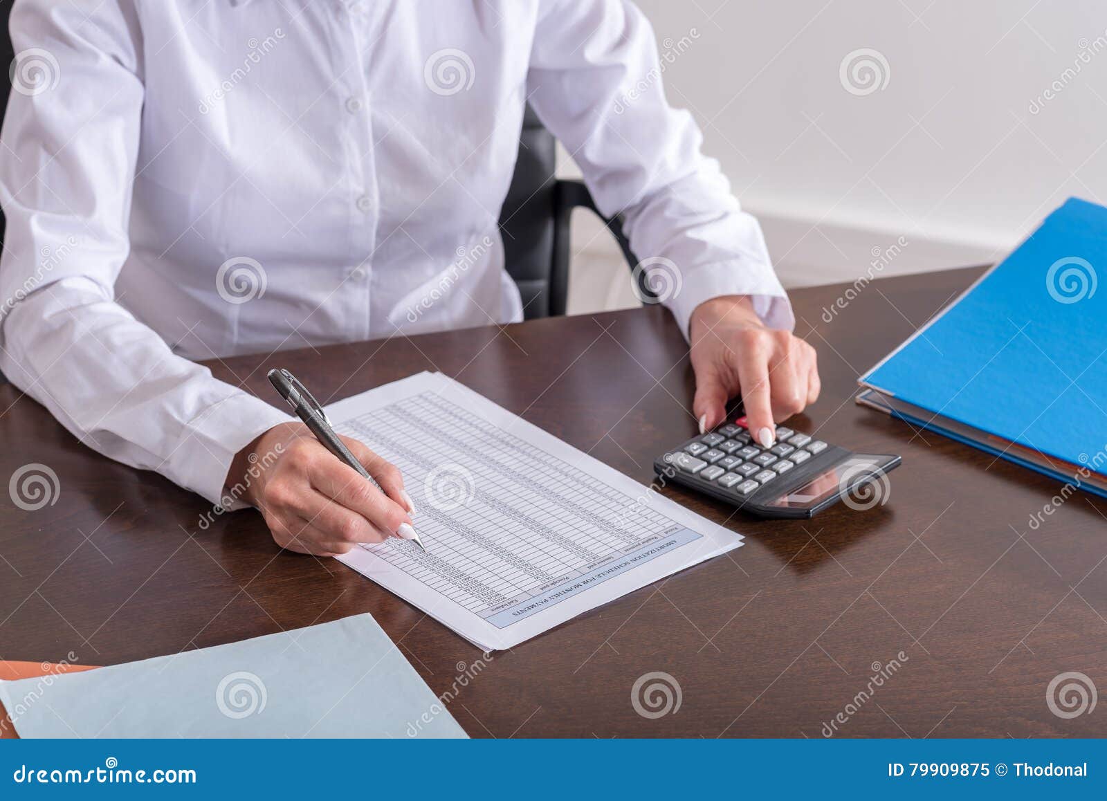 Woman doing her accounting stock image. Image of accountant - 79909875