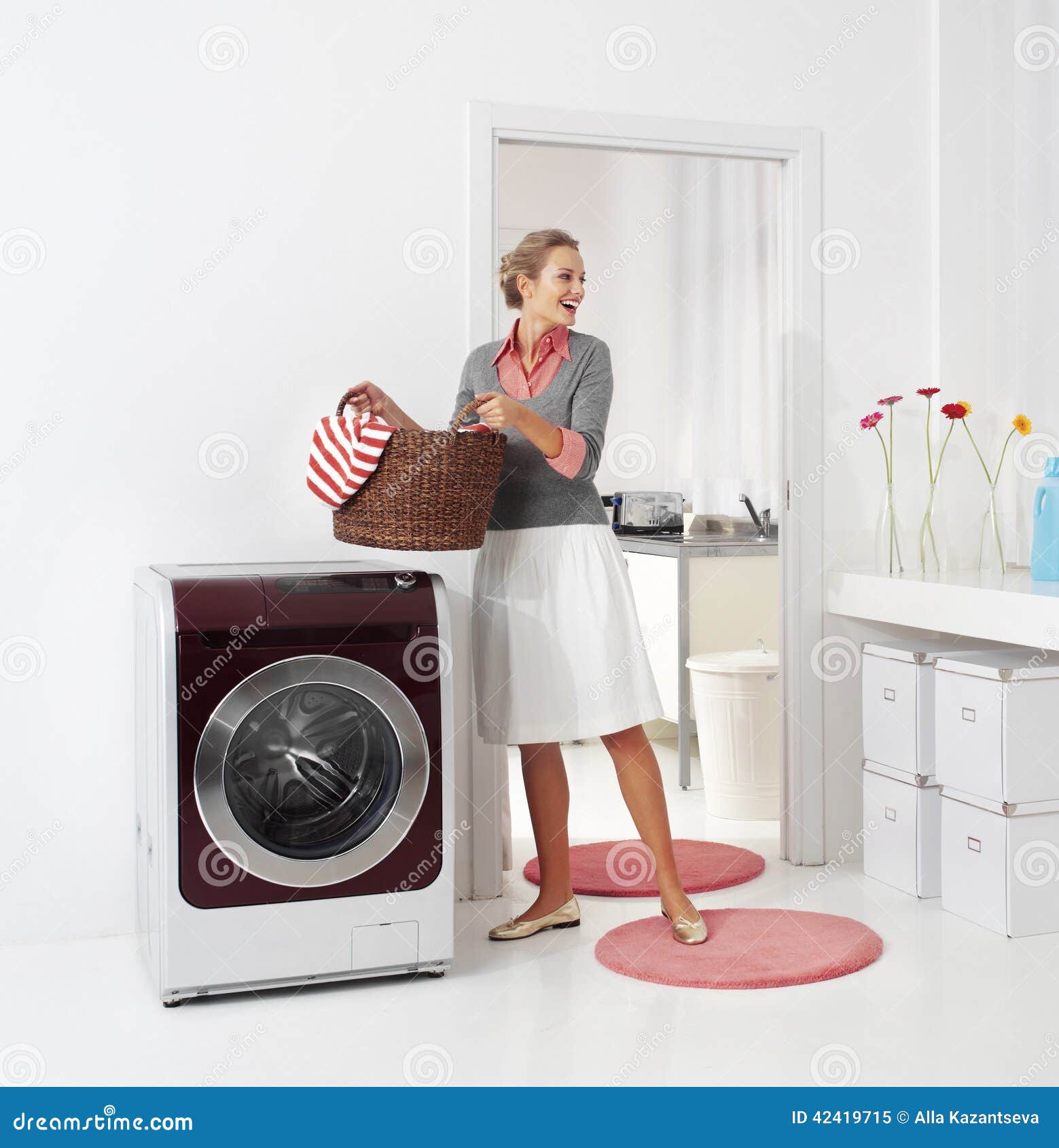 Woman doing a housework stock image. Image of hold, beautiful - 42419715