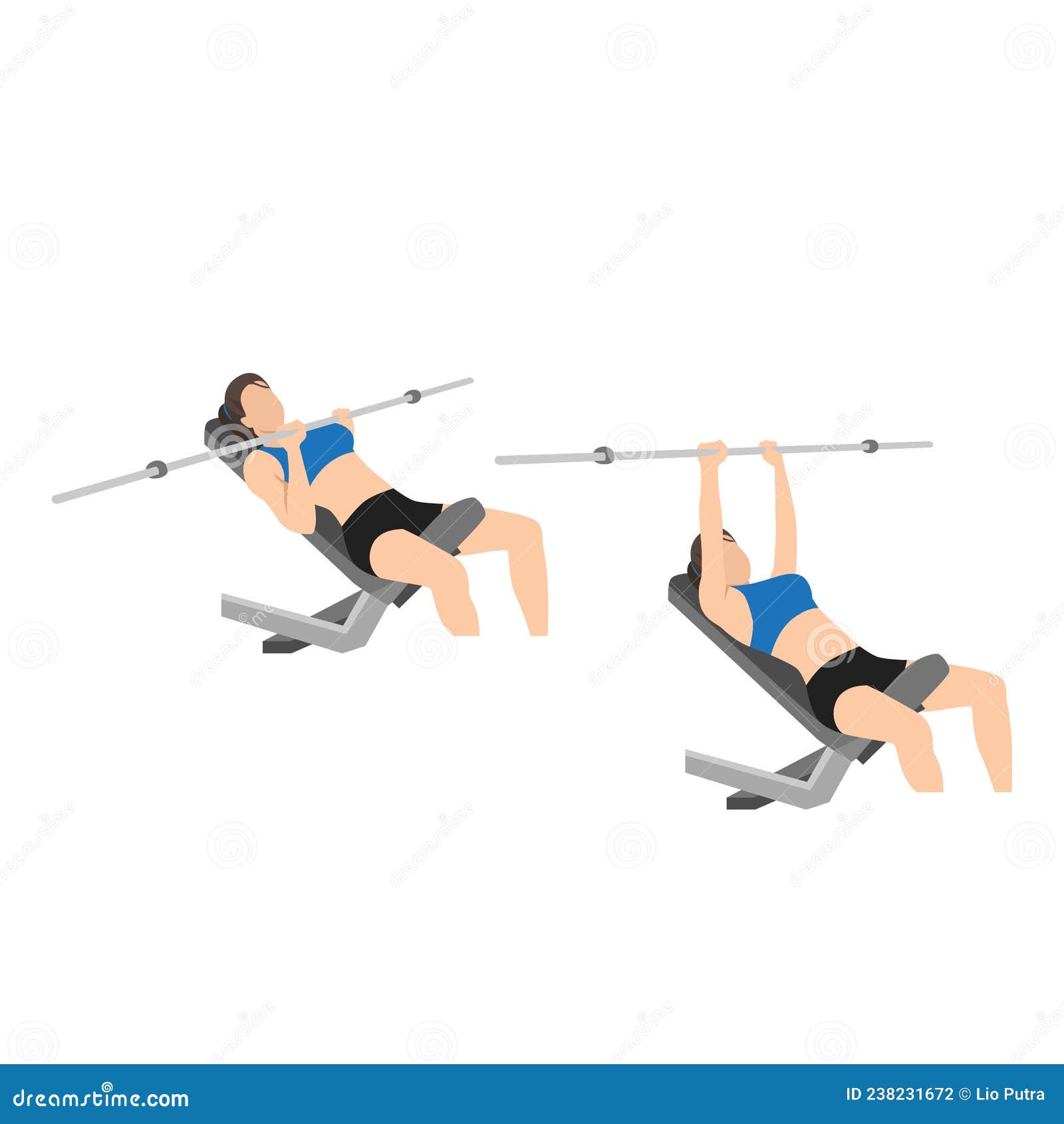 Man Doing Incline Dumbbell Curl. Flat Vector Stock Illustration ... Man Doing Incline Dumbbell Curl. Flat Vector Stock Illustration ...