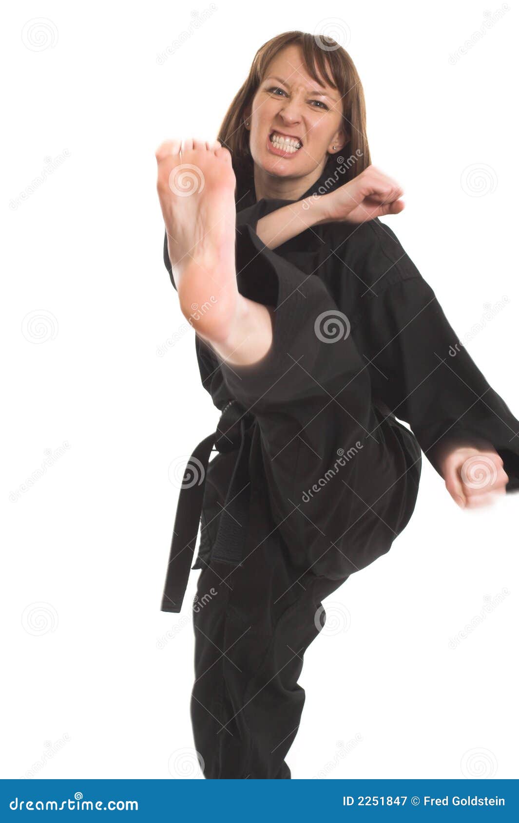 Woman doing karate stock image. Image of stand, defense - 2251847