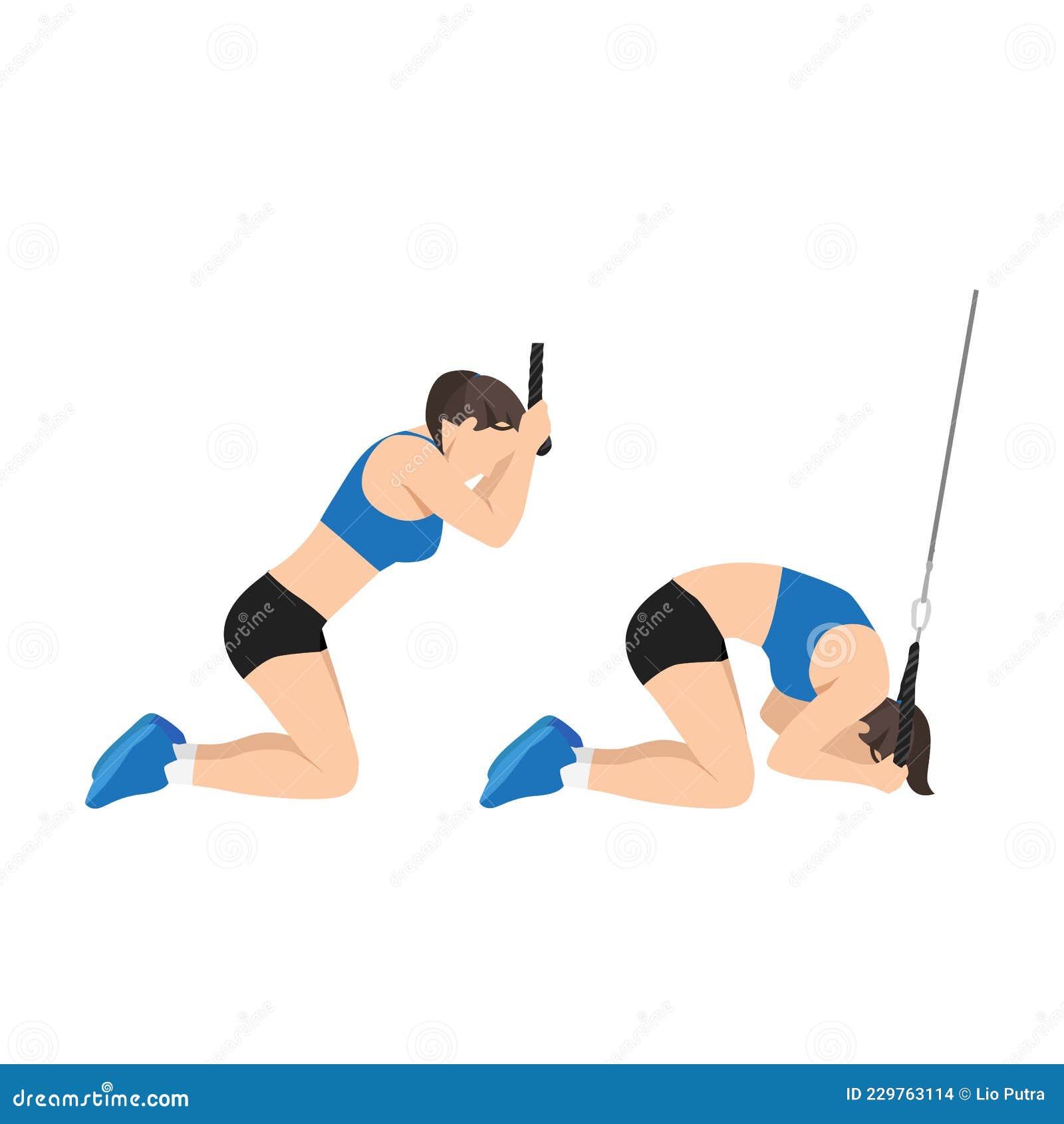 Man Doing Kneeling Wrist Or Forearm Stretch. Flat Vector Royalty-Free ...