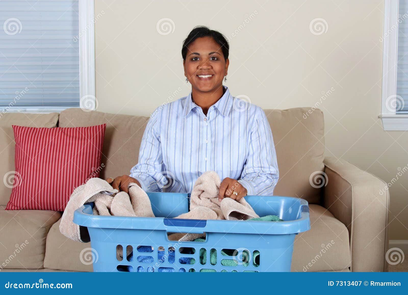 Woman Doing Laundry stock image. Image of clean, housewife - 7313407