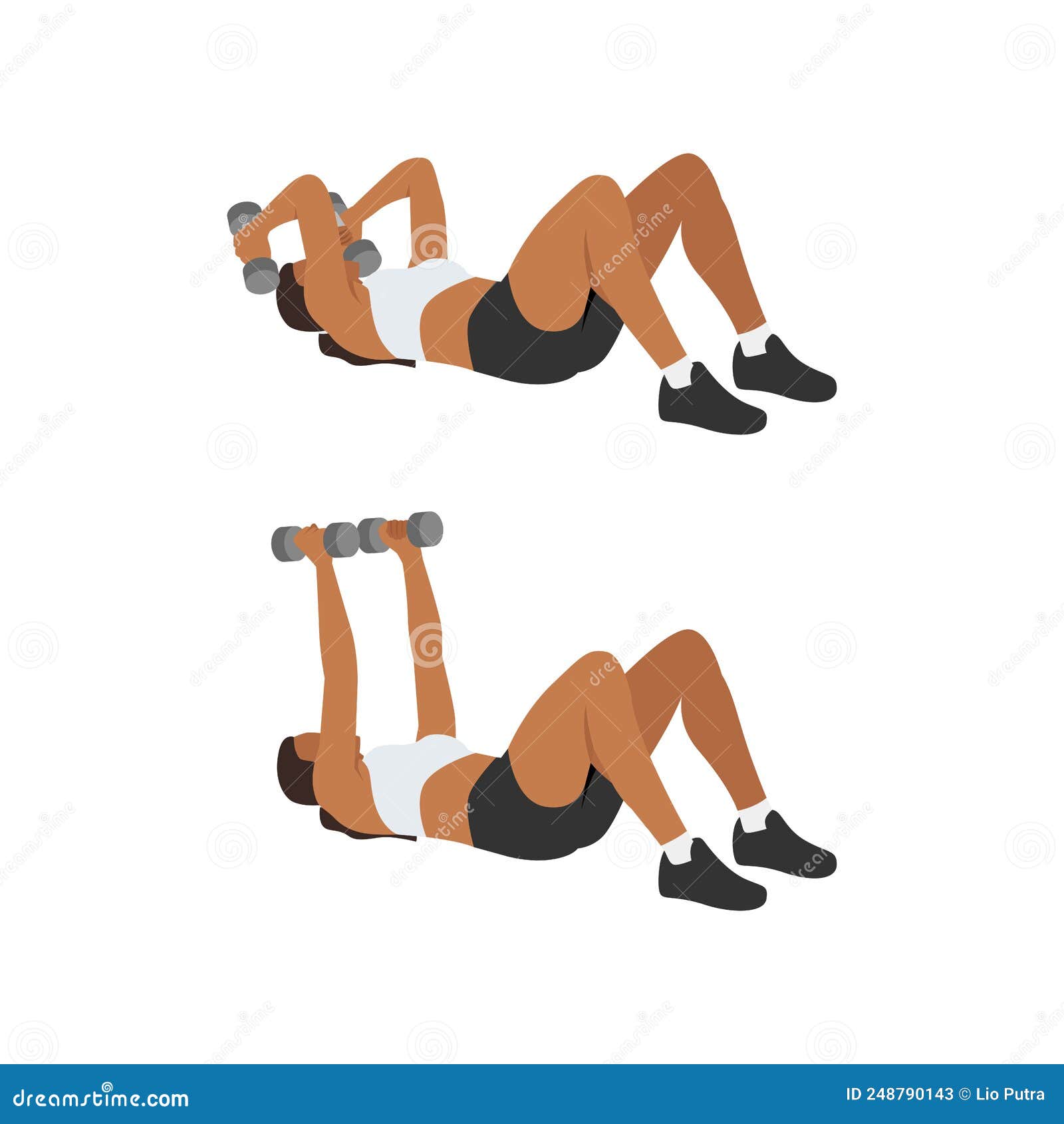 Lying Tricep Extension Stock Illustrations – 6 Lying Tricep Extension ...