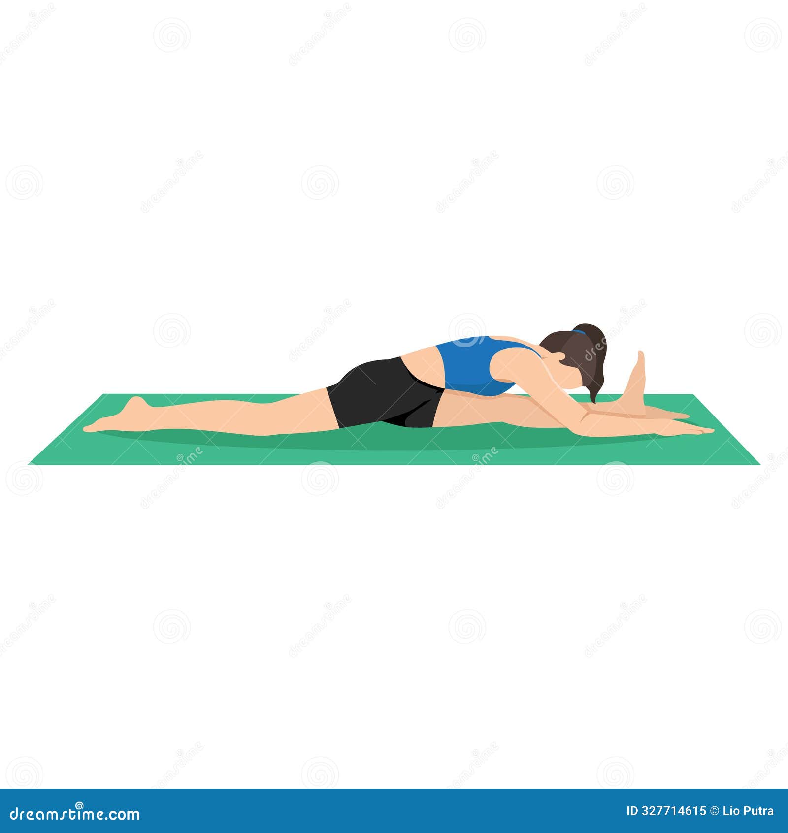 Woman Doing Monkey Pose Forward Bend or Hanumanasana Forward Bend Yoga ...