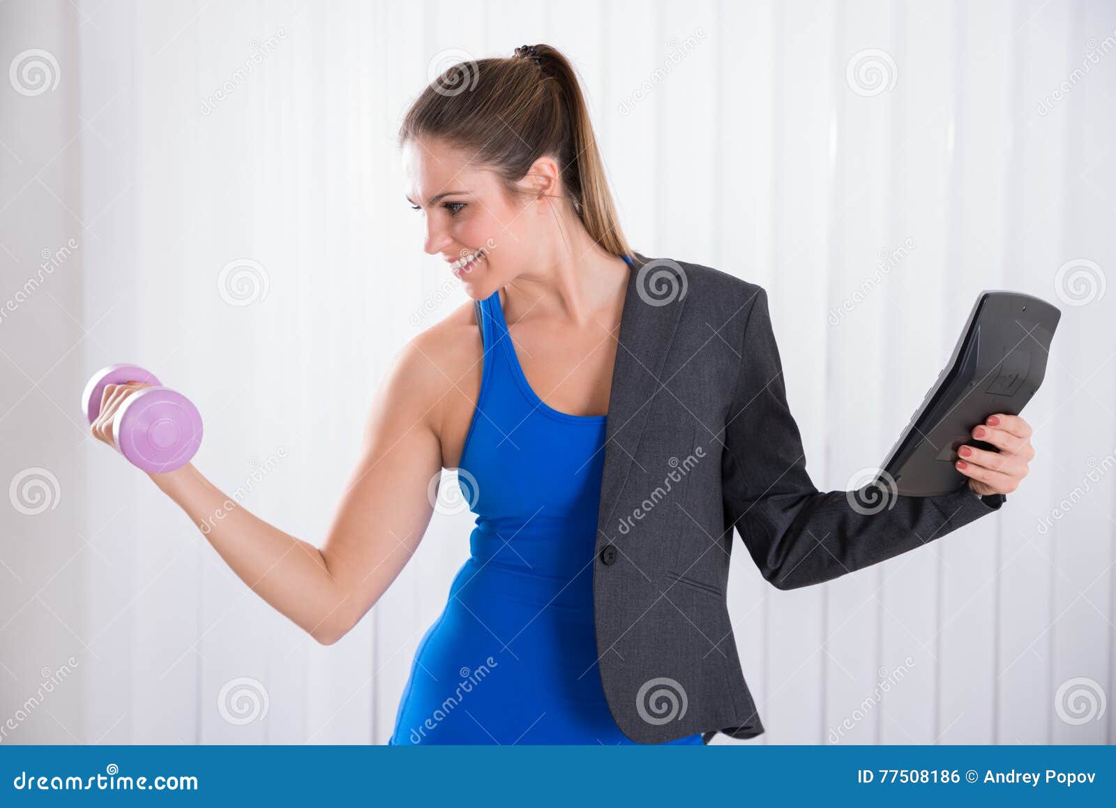 Woman Doing Multiple Work stock photo. Image of multiple - 77508186