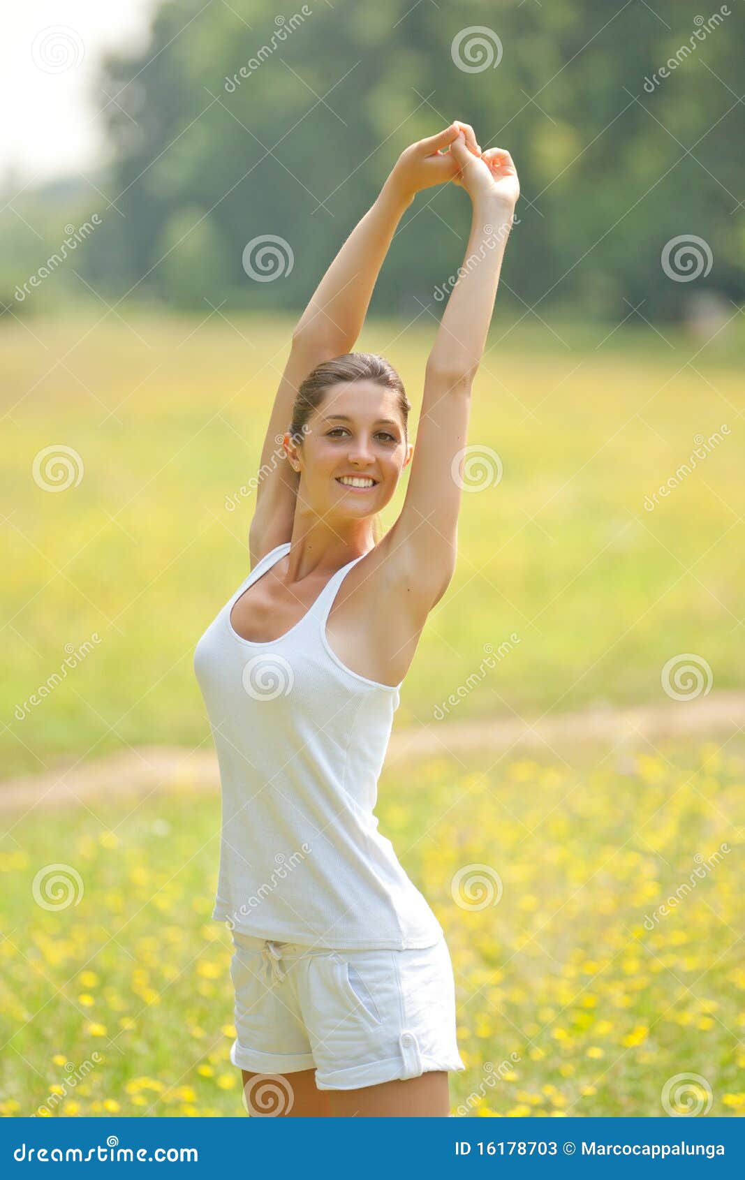 Woman Doing Physical Exercise Stock Image - Image of healthy, froont ...