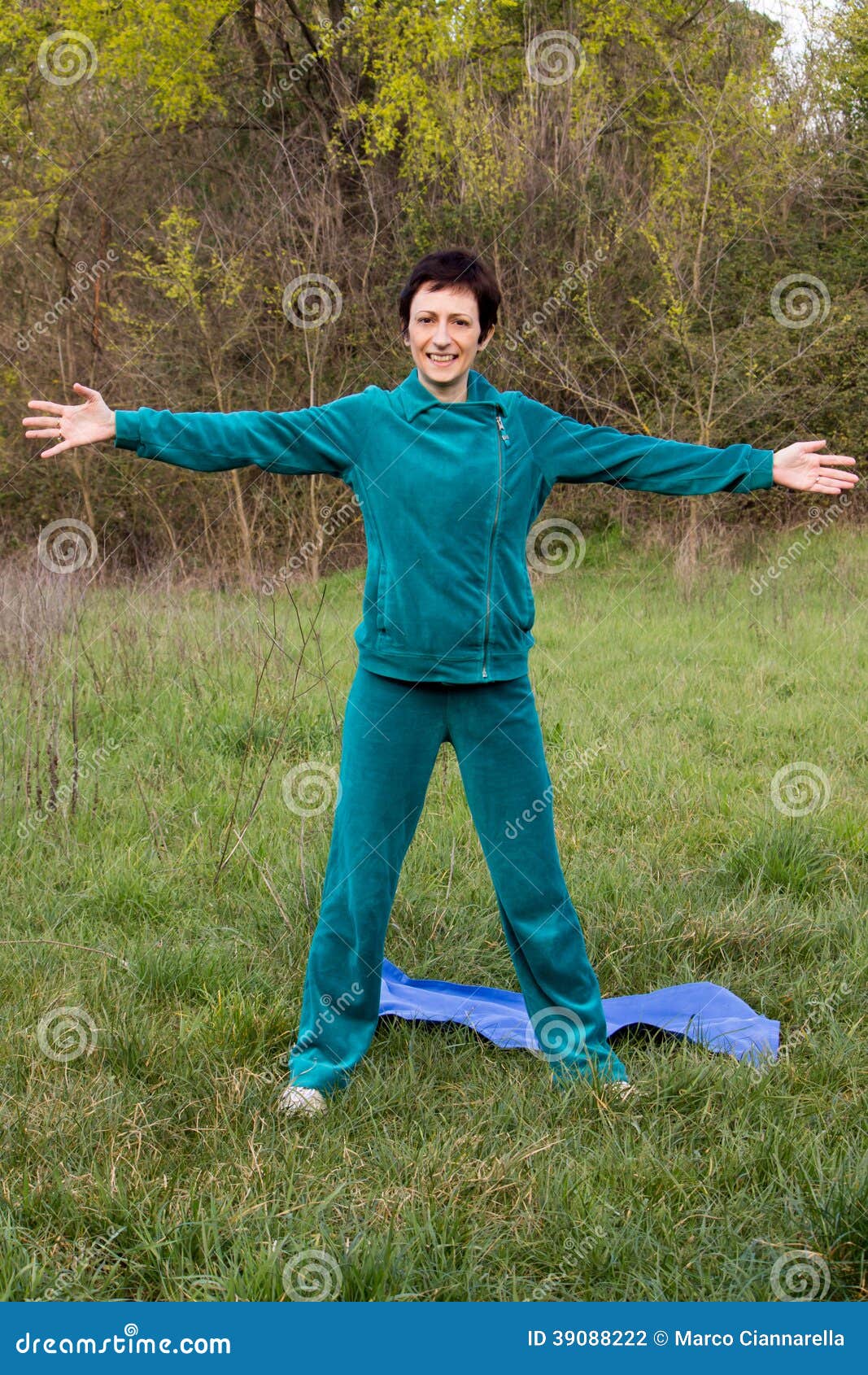 Woman Doing Pilates in the Park Stock Photo - Image of wealth, fitness ...